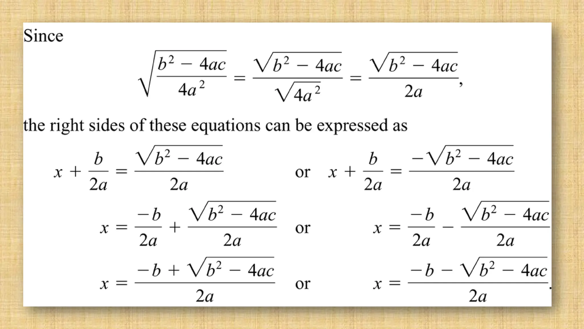 Solving quadratic equation by quadratic formula.pptx