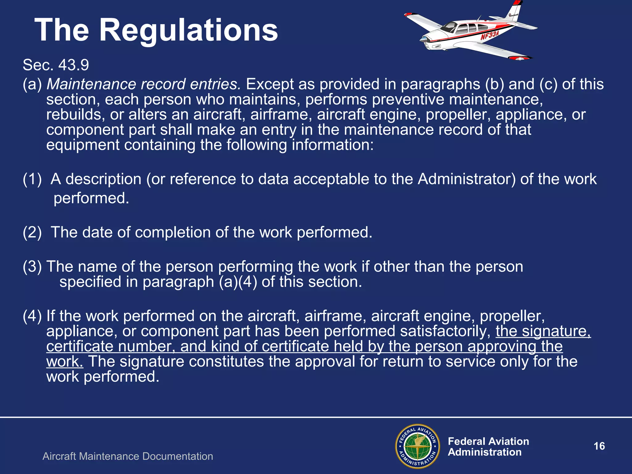 Aircraft Maintenance Documentation | PPT