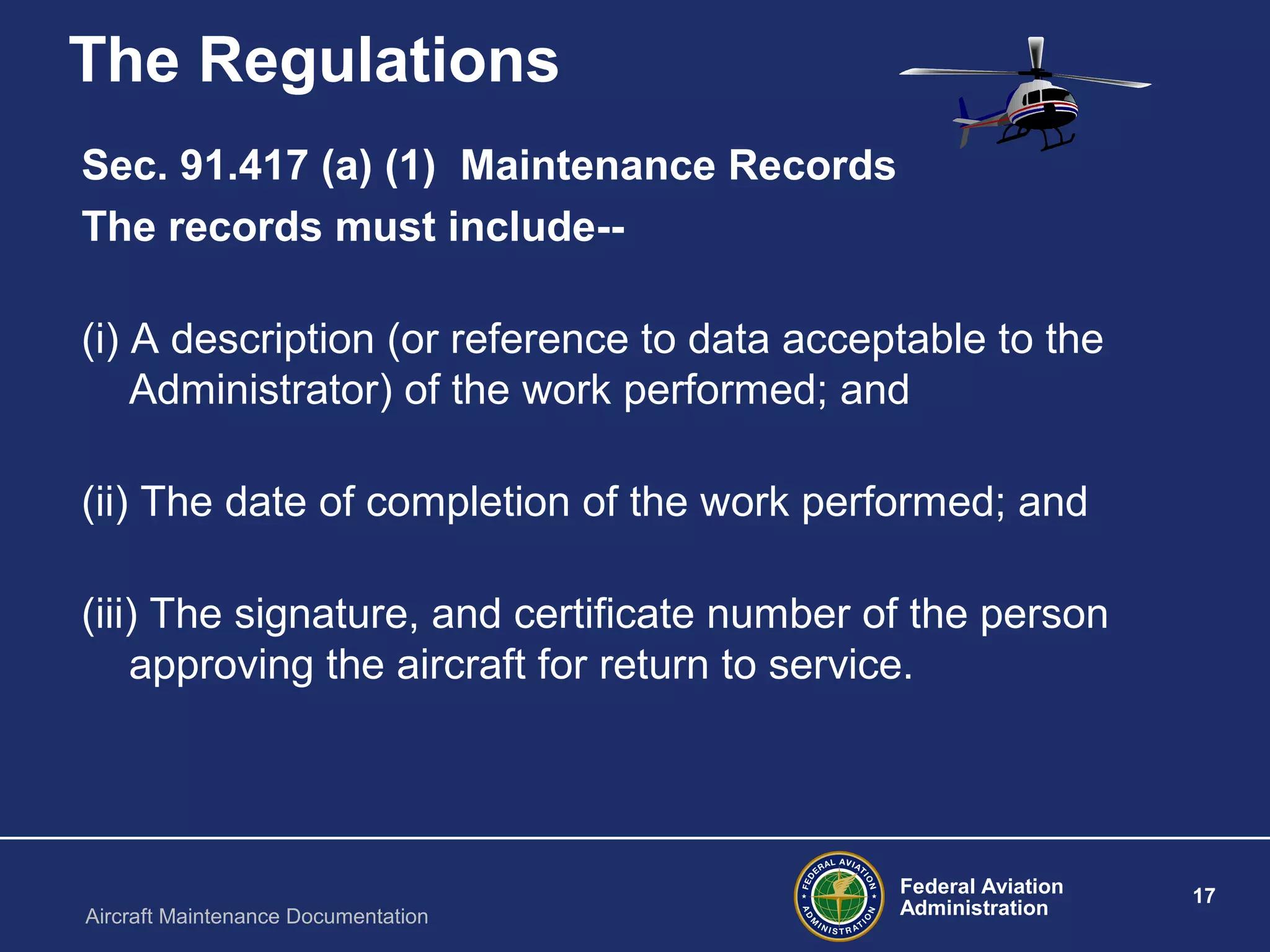 Aircraft Maintenance Documentation | PPT