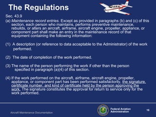 Aircraft Maintenance Documentation | PPT