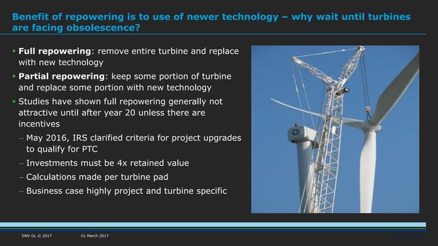 Partial Repowering of Wind Turbines: technical risks, opportunities and ...