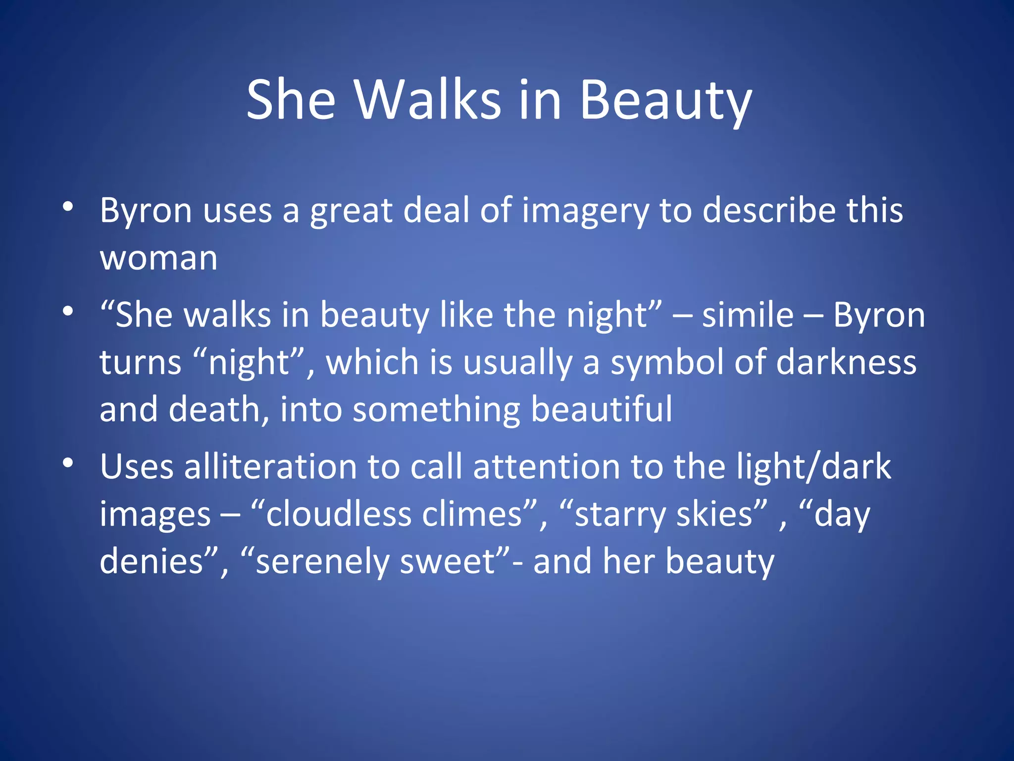 Byron She Walks in Beauty | PPT