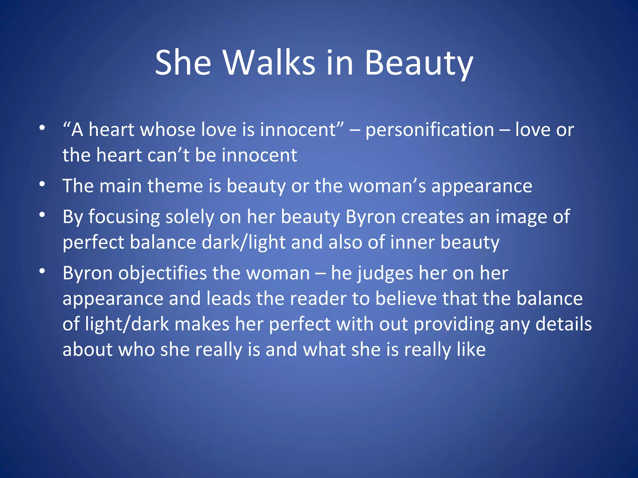 Byron She Walks in Beauty | PPT