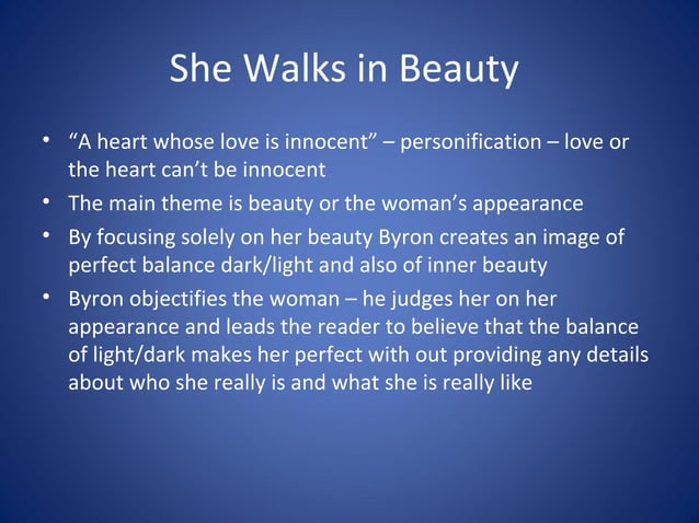 Byron She Walks in Beauty | PPT