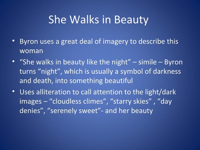 Byron She Walks in Beauty | PPT
