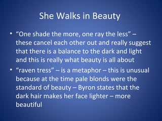 Byron She Walks in Beauty | PPT