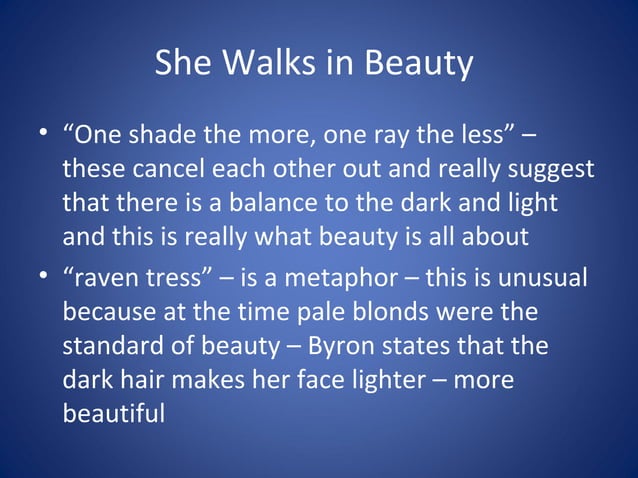 Byron She Walks in Beauty | PPT
