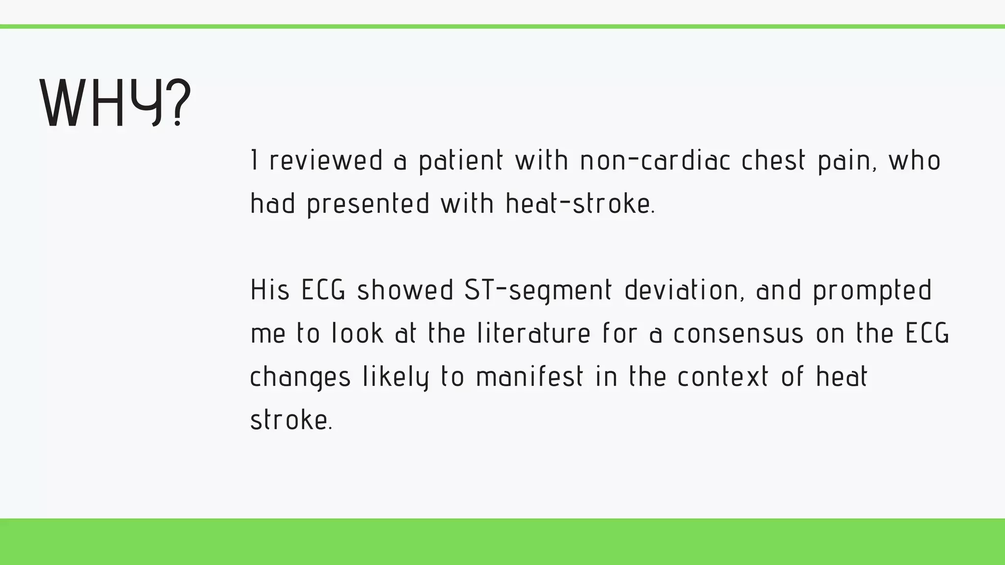 The prevalence of ECG manifestations in heat stroke. | PDF