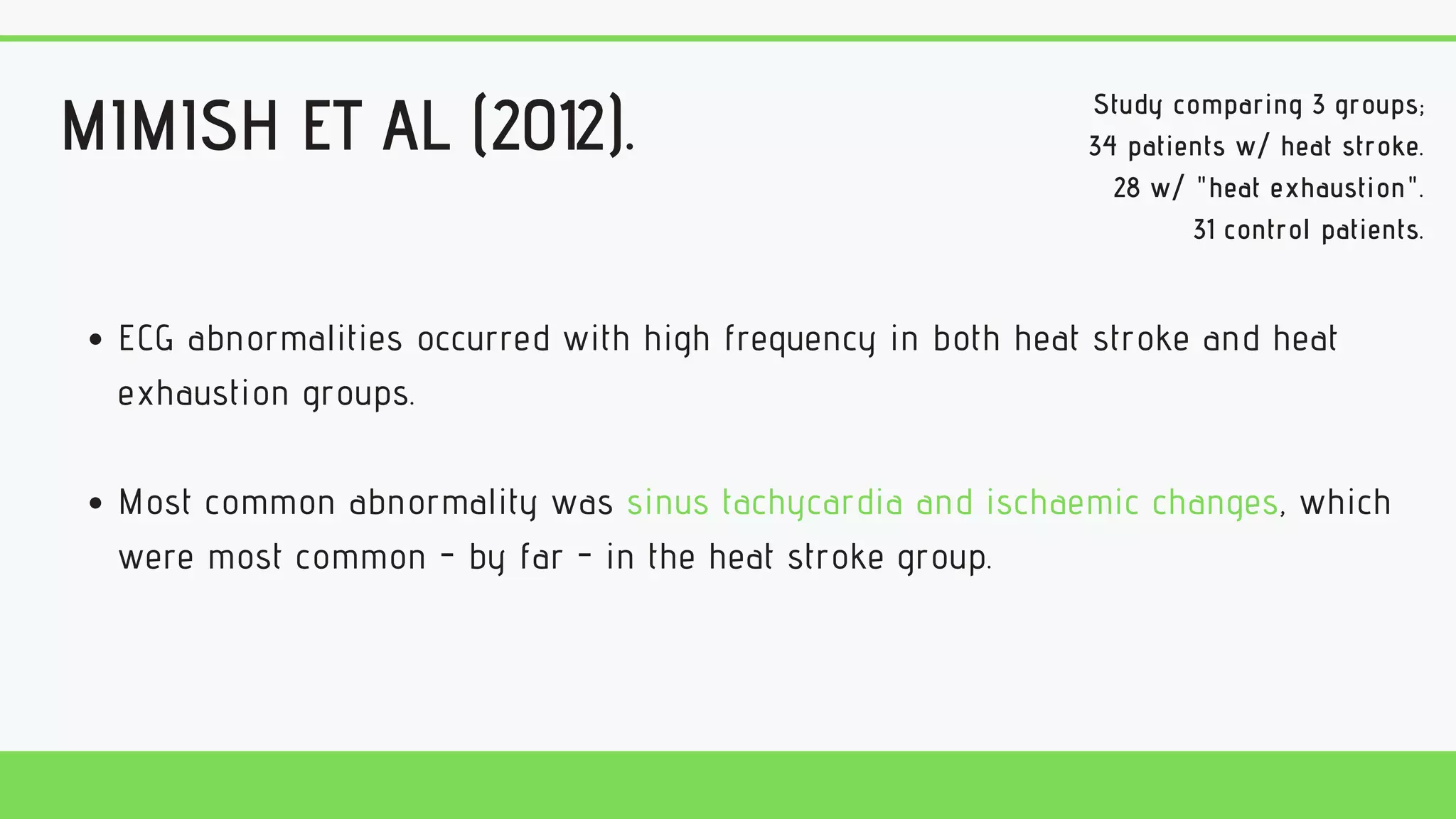The prevalence of ECG manifestations in heat stroke. | PDF
