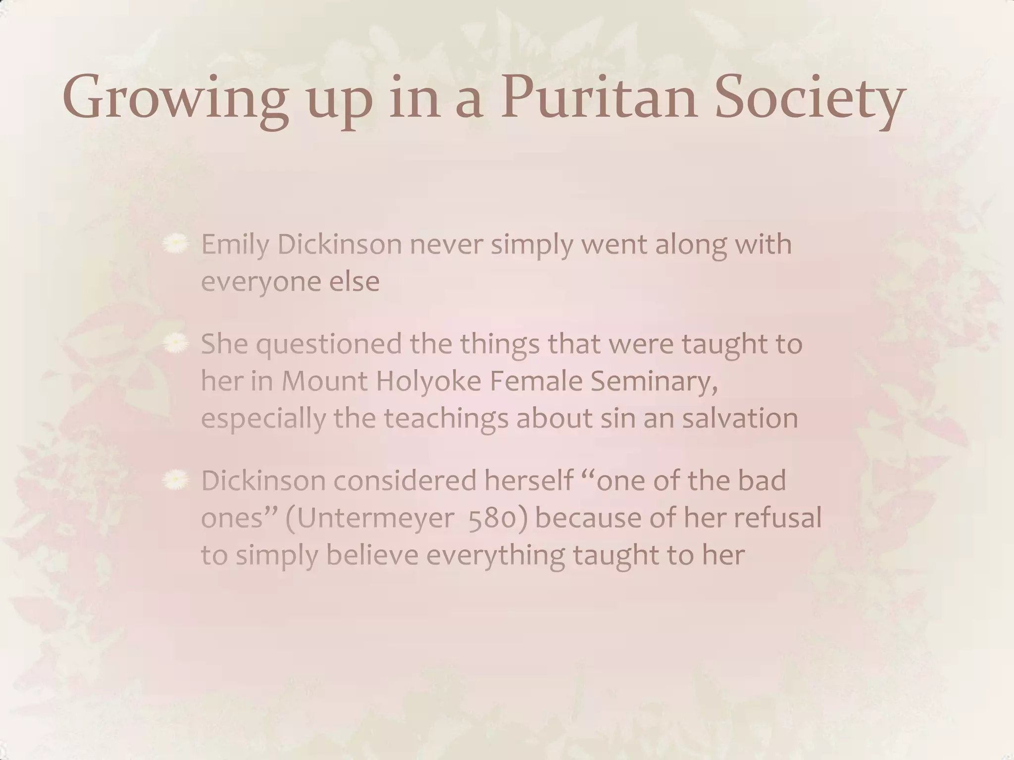 The Influences of Emily Dickinson | PPTX | Poetry | Books and Literature