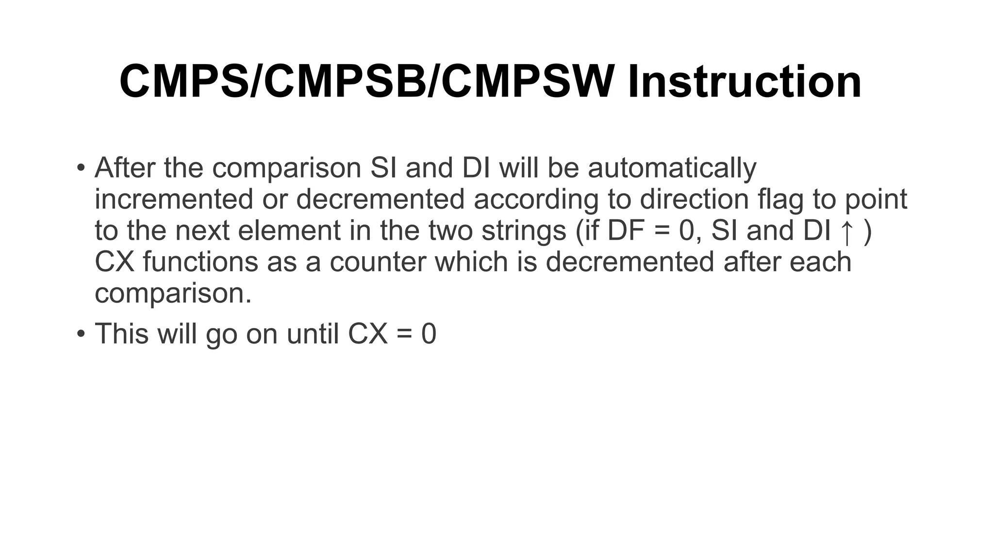 Byte and string manipulation 8086 | PPTX