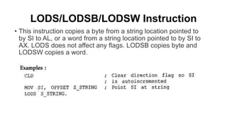 Byte and string manipulation 8086 | PPTX