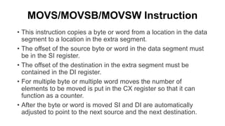 Byte and string manipulation 8086 | PPTX