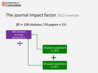 Journal impact factors: use and misuse | PPTX