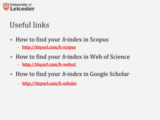 Demonstrate your impact with the h-index | PPT