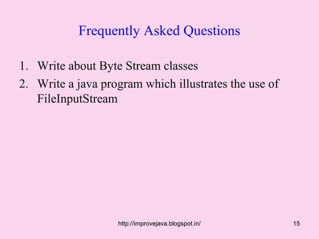 Byte stream classes.49