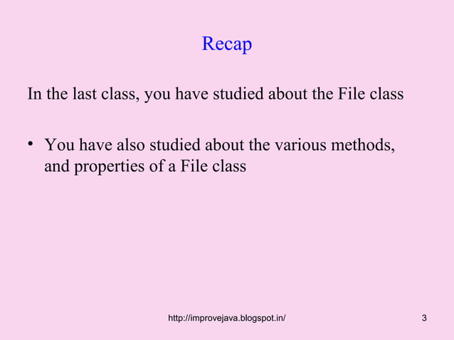 Byte Stream Classes 49