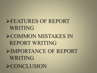 report writing | PPTX