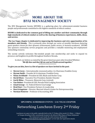 2011 BYU MS Las Vegas Chapter Membership Drive | PDF