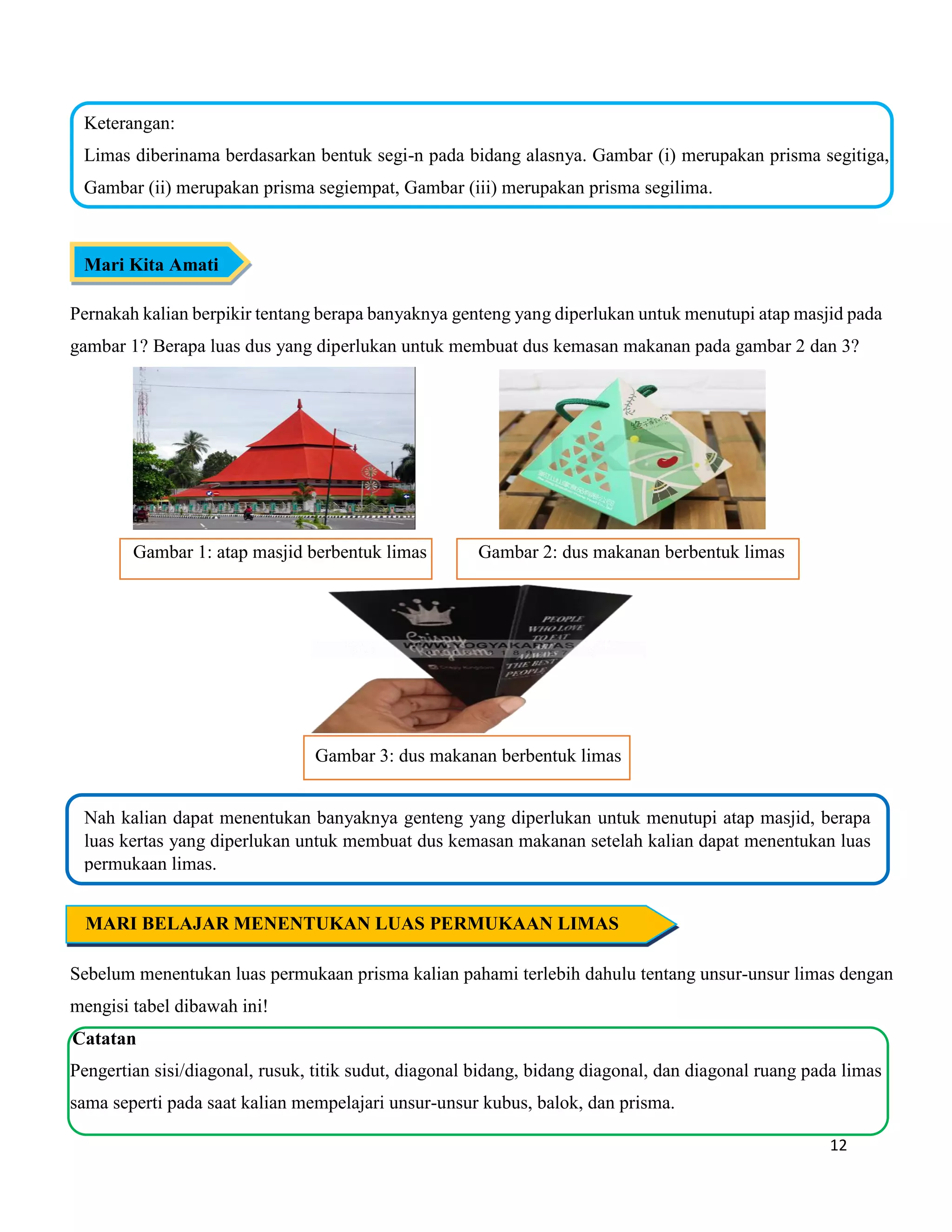 BAHAN AJAR yupi ayu manora luas permukaan prisma dan limas | PDF