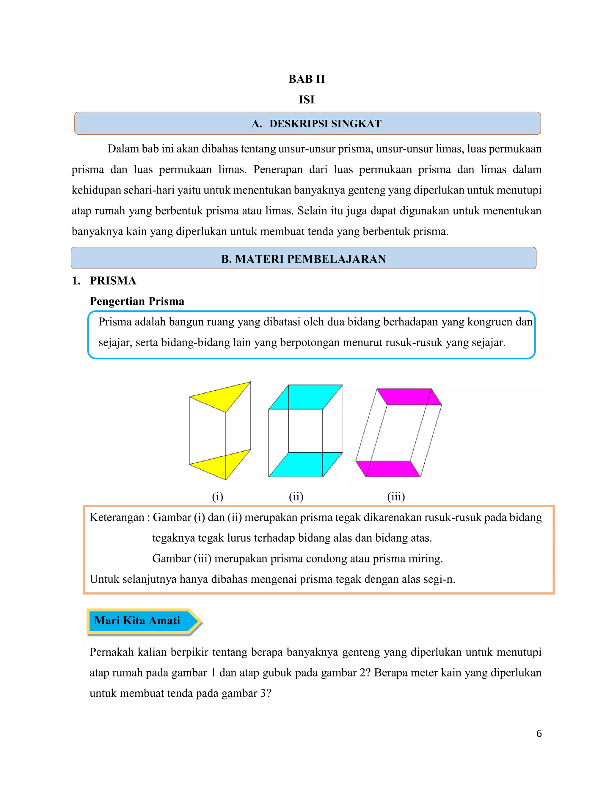 BAHAN AJAR yupi ayu manora luas permukaan prisma dan limas | PDF
