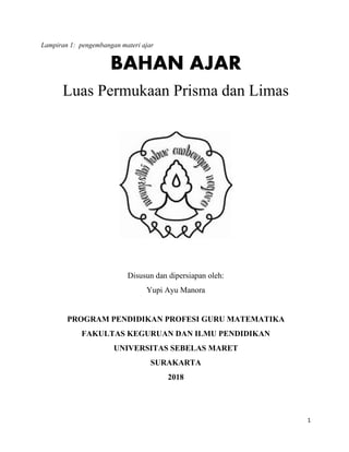 BAHAN AJAR yupi ayu manora luas permukaan prisma dan limas | PDF