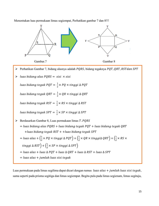BAHAN AJAR yupi ayu manora luas permukaan prisma dan limas | PDF