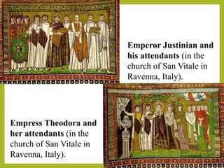 Emperor Justinian And His Attendants And Empress Theodora