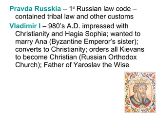 Byzantine Empire & Russia Vocabulary | PPT