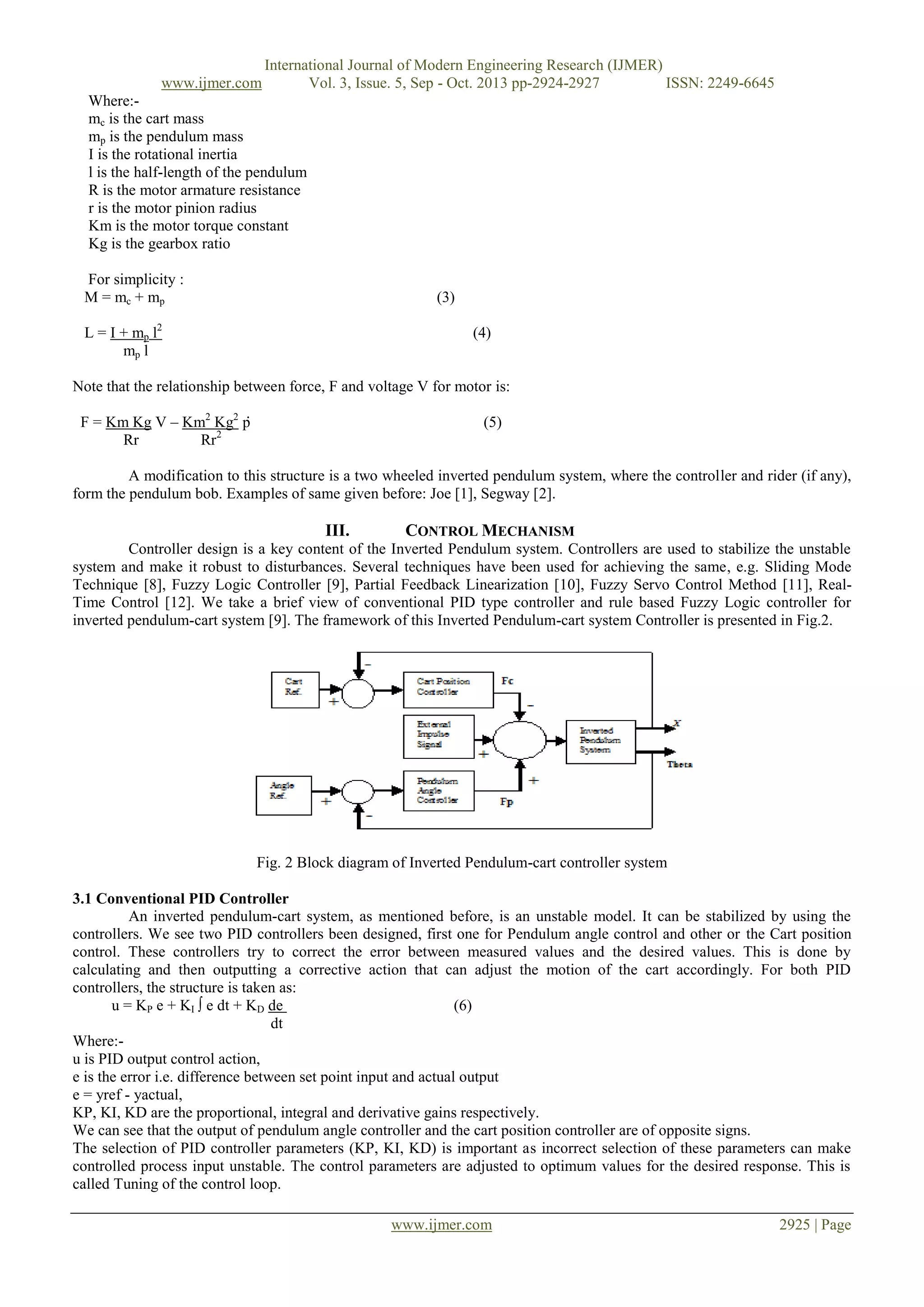 Inverted Pendulum Control: A Brief Overview | PDF