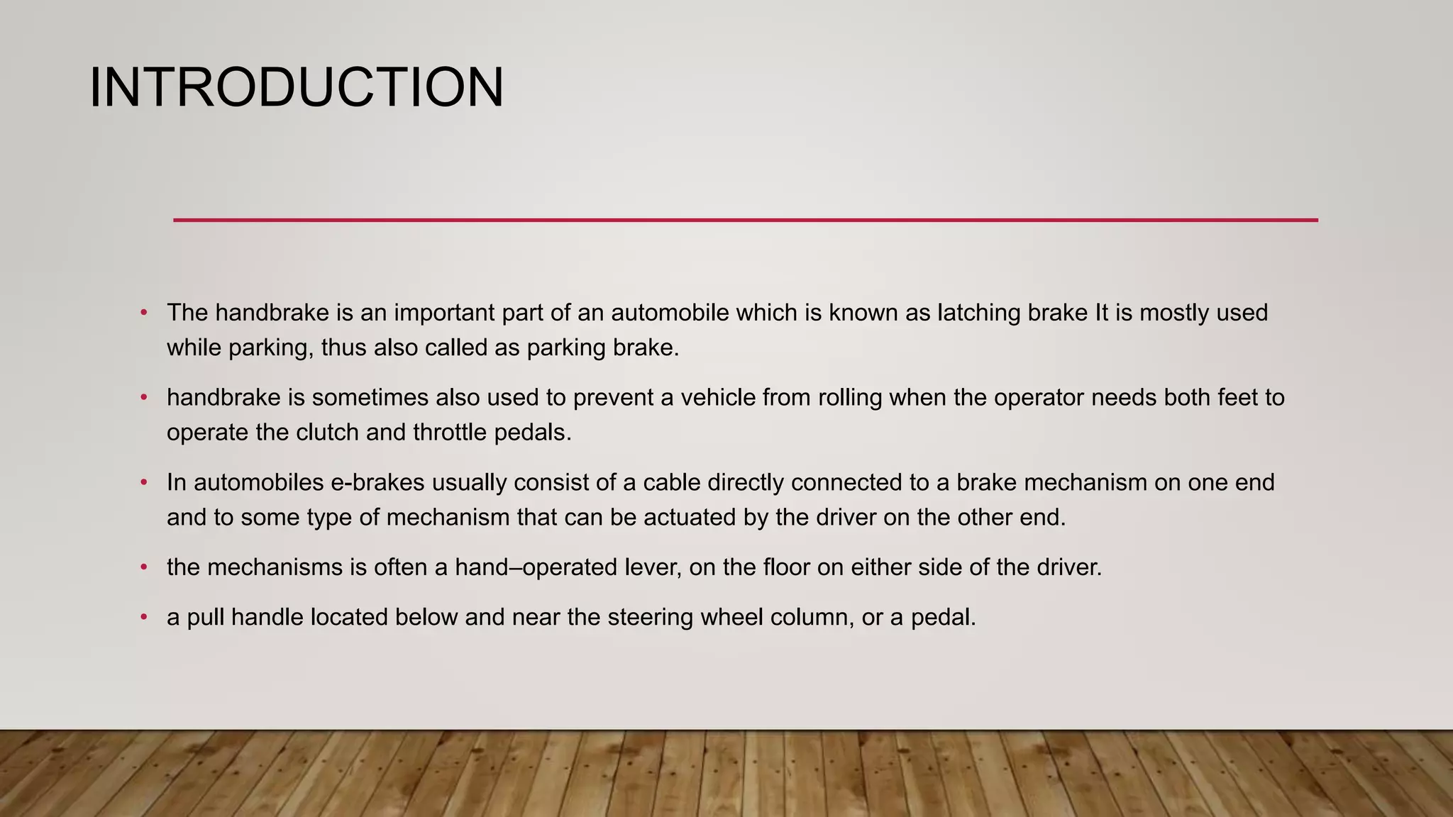 Automated hand Brake | PPTX