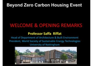 Beyond Zero Carbon Housing - Saffa Riffat | PDF | Power and Energy ...