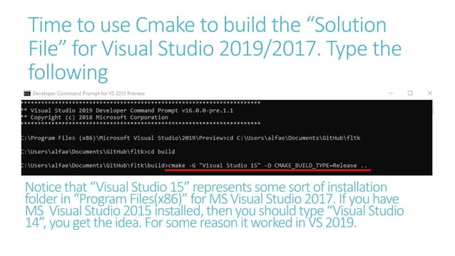Fltk on win10 with visual studio | PPTX