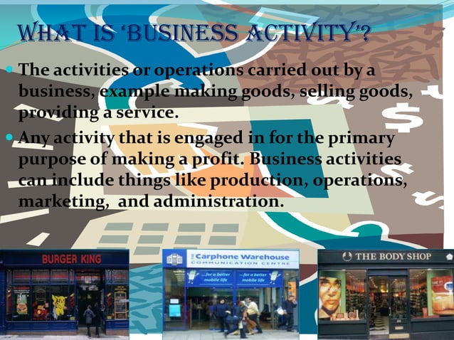 business activities or scopes of business | PPTX | Business | Business ...