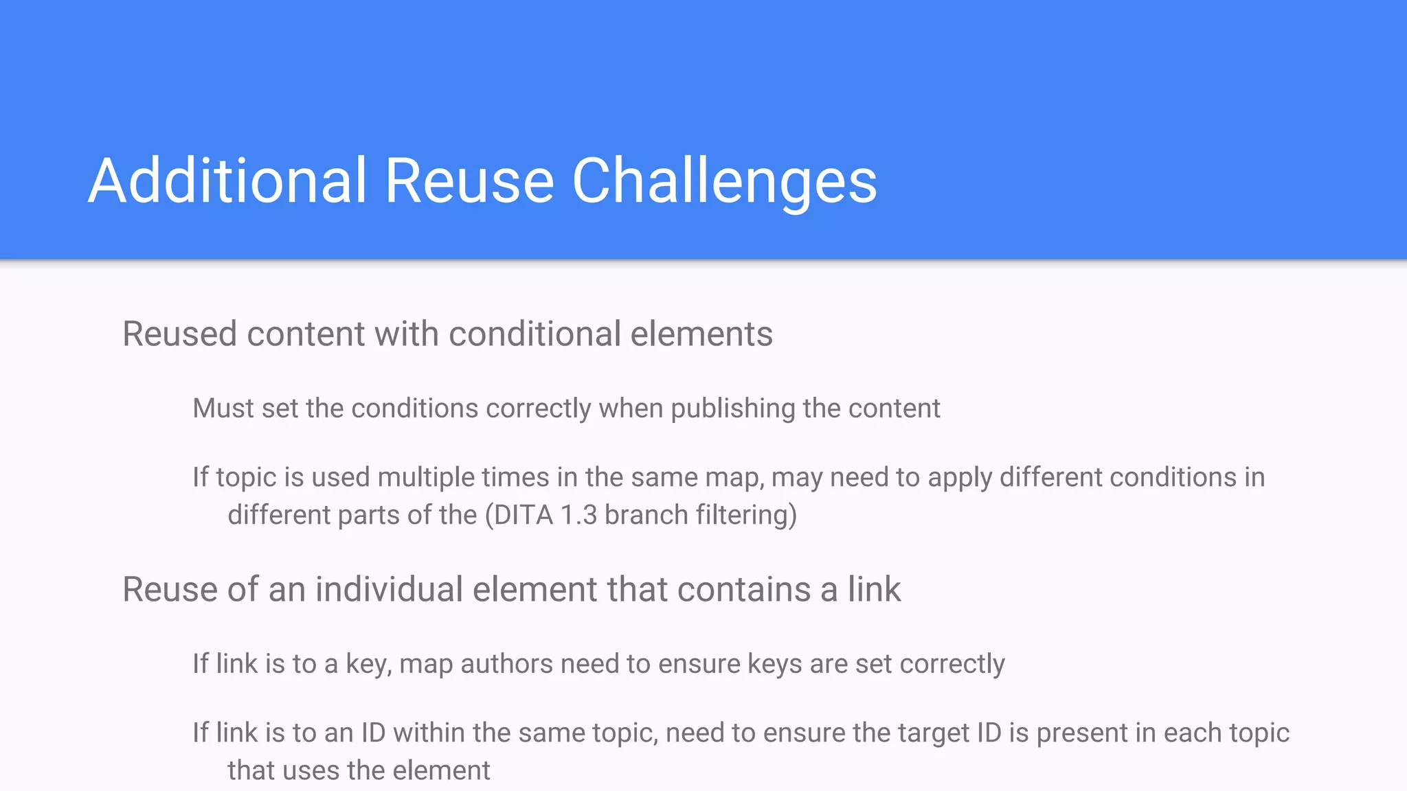 DITA Reuse Challenges and Response | PPTX