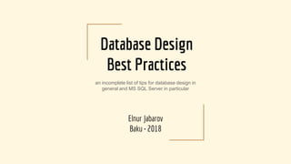 Database design best practices | PPTX