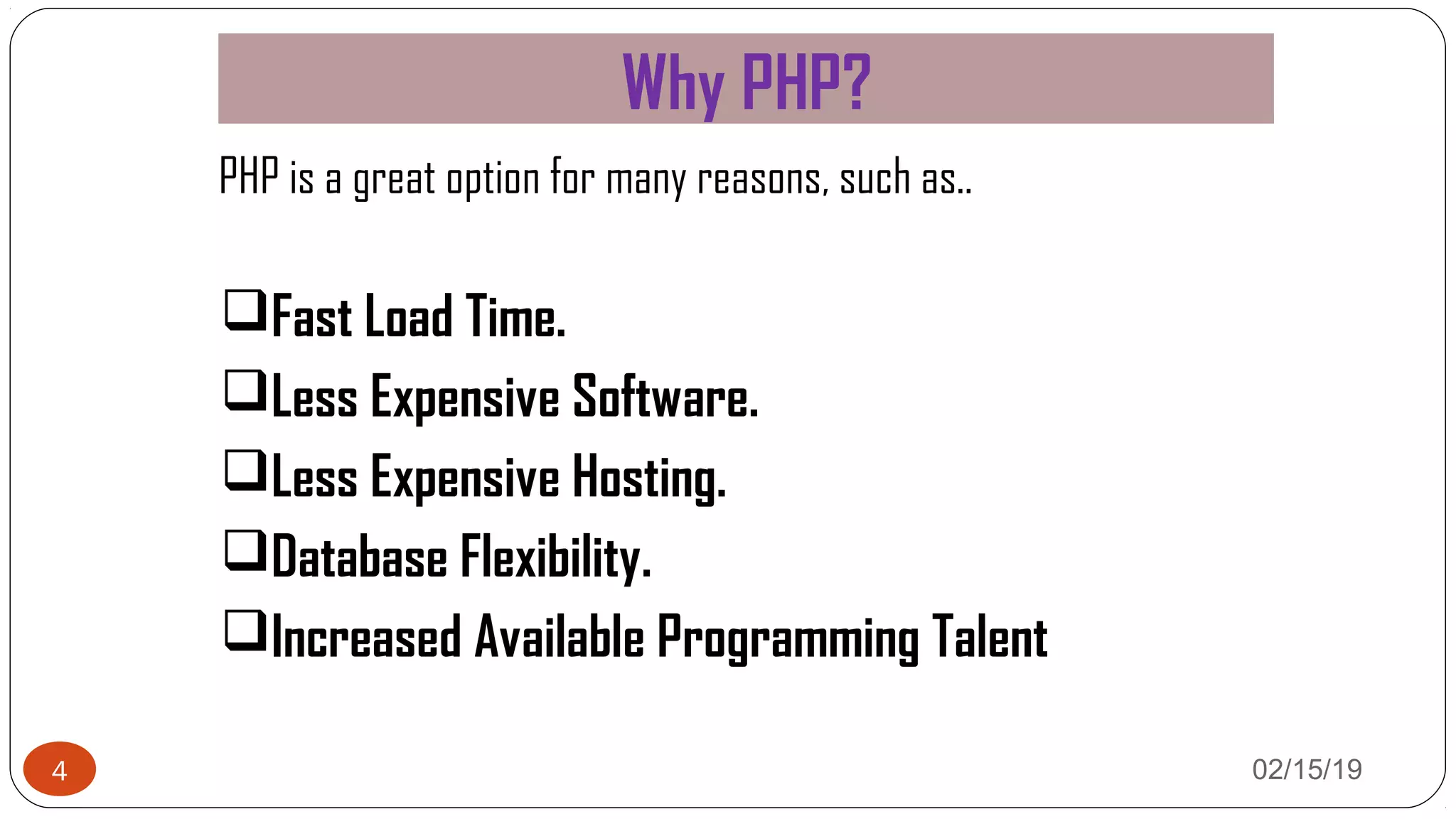 Basic PHP presentation slide | PPT