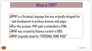 Basic PHP presentation slide | PPT