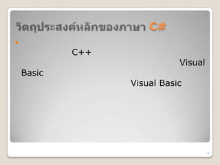 ภาษา C# เบื้องต้น | PPTX