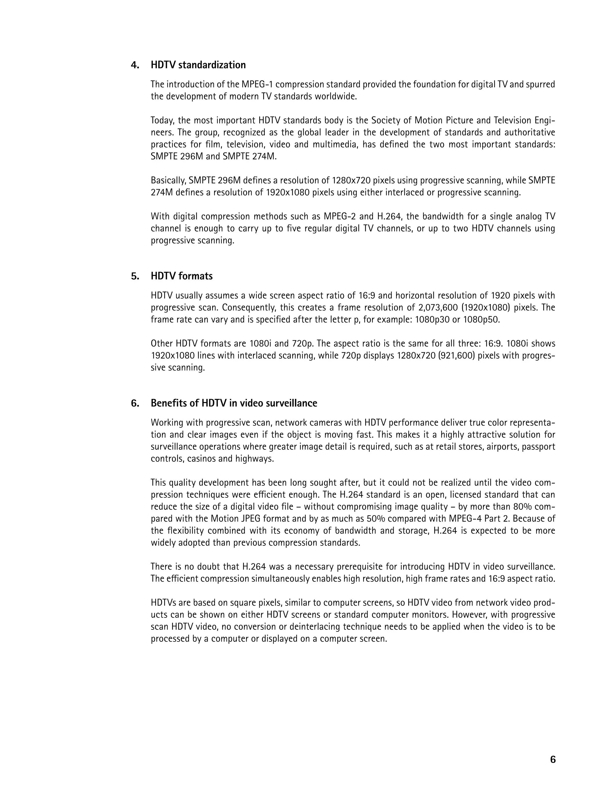 HDTV (High Definition Television) and video surveillance | PDF