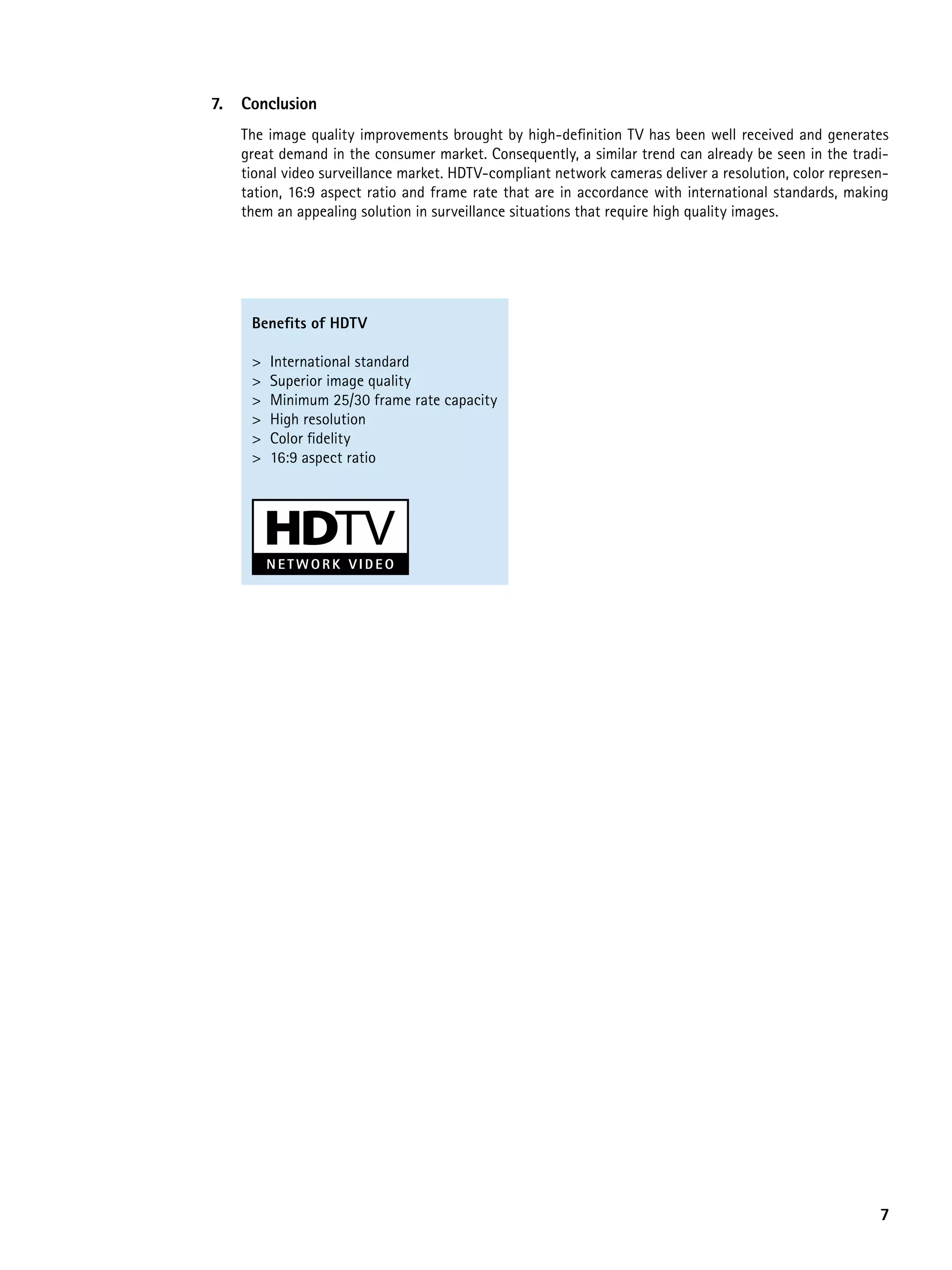 HDTV (High Definition Television) and video surveillance | PDF