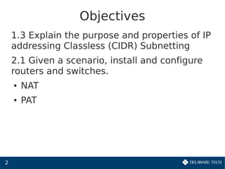 Chapter 8 - IP Subnetting, Troubleshooting and Introduction to NAT 9e | PPT