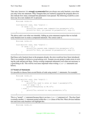 C cheat sheet | PDF