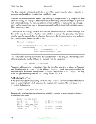 C cheat sheet | PDF