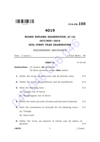 C 14-dce-105-engg mechanics | PDF | Physics | Science