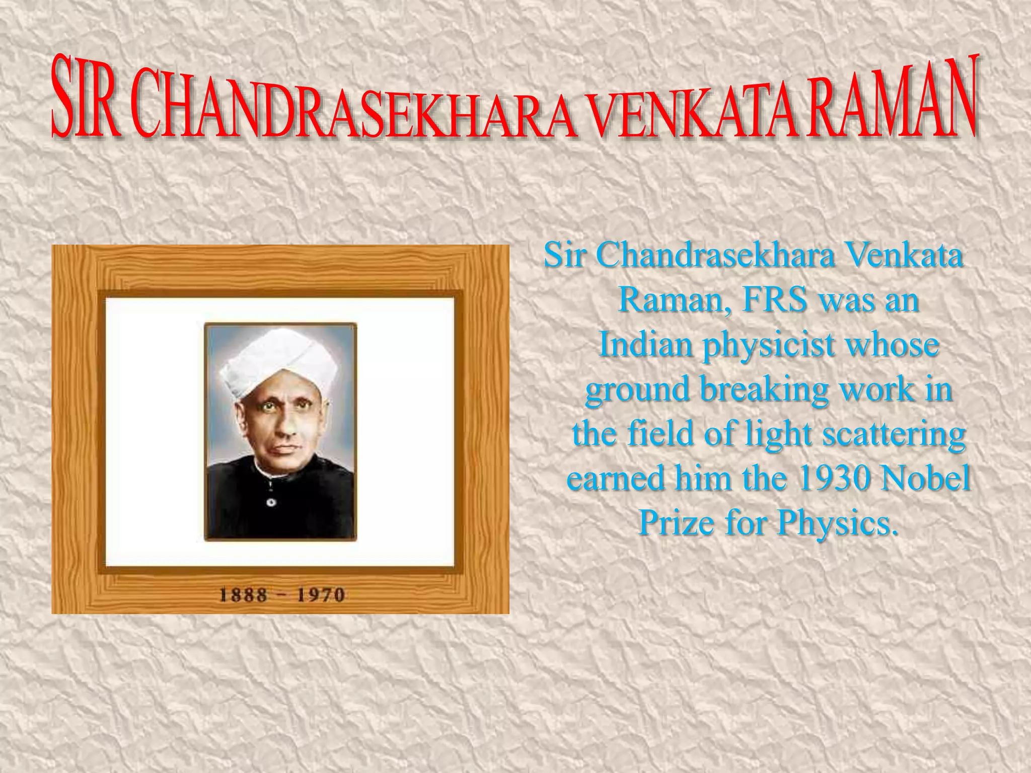 C.v. raman the great indian physicist | PPT