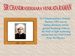 C.v. raman the great indian physicist | PPTX