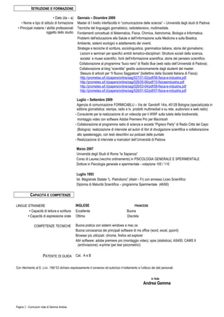 C.v. andrea.gemma | DOC | Science