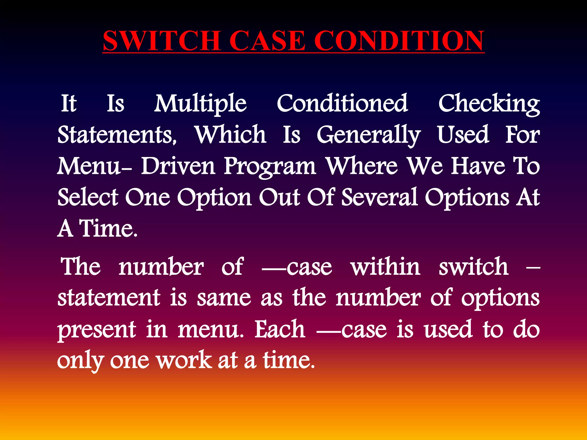 CONDITIONAL STATEMENT IN C LANGUAGE | PPTX