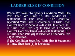 CONDITIONAL STATEMENT IN C LANGUAGE | PPTX